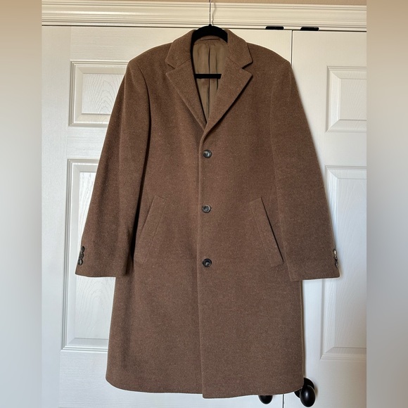 Hugo Boss | Jackets & Coats | Hugo Boss Men Brown Wool Long Coat Size M ...